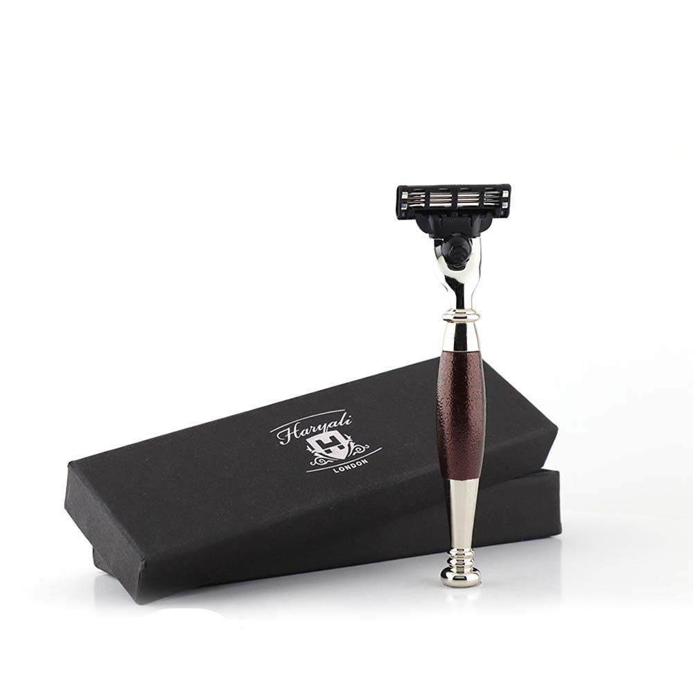 Tandori Antique 3 Edge Shaving Razor Maroon | Haryali London