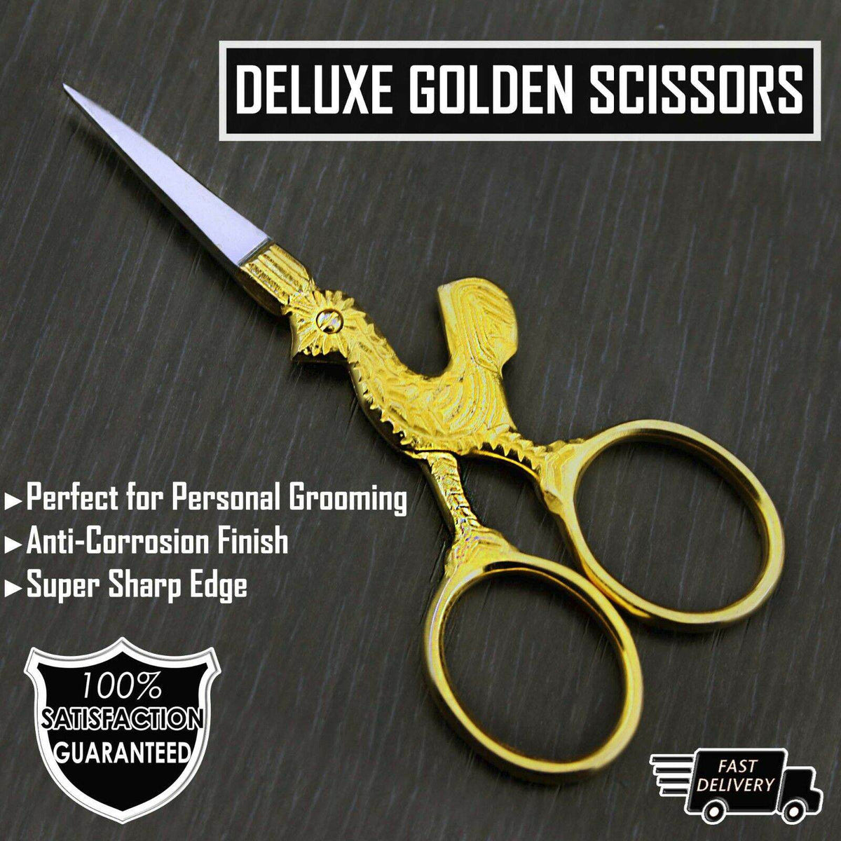 Gold Stork Rooster Scissor Embroidery Scissor for Art & Craft | HARYALI ...