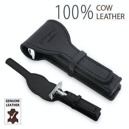 Double Edge Safety Razor Pure Leather Travel Pouch/Case | HARYALI LONDON